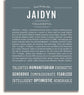 Jaidyn Personalized Name Meaning Art Prints – Name Stories