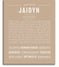 Jaidyn (male) | Name Art Print – Name Stories