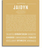 Jaidyn Personalized Name Meaning Art Prints – Name Stories