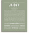 Jaidyn (male) | Name Art Print – Name Stories