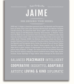 Jaime | Name Art Print – Name Stories