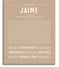 Jaime Personalized Name Meaning Art Prints – Name Stories