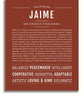 Jaime Personalized Name Meaning Art Prints – Name Stories