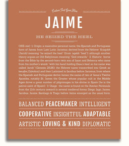 Jaime | Name Art Print – Name Stories