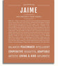 Jaime Personalized Name Meaning Art Prints – Name Stories
