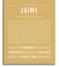 Jaime Personalized Name Meaning Art Prints – Name Stories