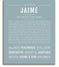 Jaime Personalized Name Meaning Art Prints – Name Stories