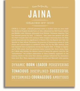 Jaina | Name Art Print – Name Stories