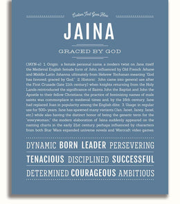 Jaina | Name Art Print – Name Stories