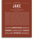 Jake | Name Art Print – Name Stories