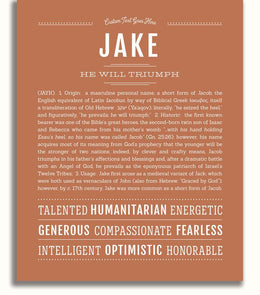 Jake | Name Art Print – Name Stories