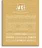 Jake Personalized Name Meaning Art Prints – Name Stories