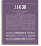 Jakob Personalized Name Meaning Art Prints – Name Stories