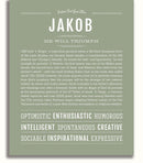 Jakob Personalized Name Meaning Art Prints – Name Stories