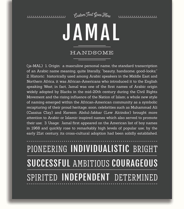 Jamal | Name Art Print – Name Stories