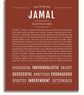 Jamal Personalized Name Meaning Art Prints – Name Stories