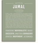 Jamal Personalized Name Meaning Art Prints – Name Stories