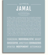 Jamal Personalized Name Meaning Art Prints – Name Stories