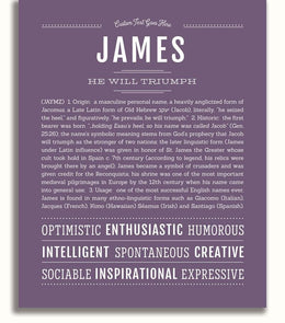 James | Name Art Print – Name Stories