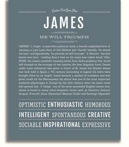 James | Name Art Print – Name Stories
