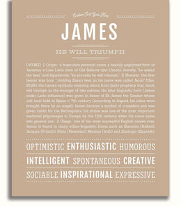 James | Name Art Print – Name Stories