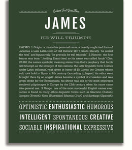 James | Name Art Print – Name Stories