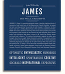 James Personalized Name Meaning Art Prints – Name Stories