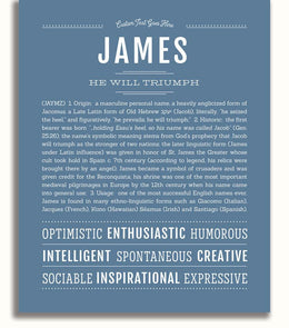 James | Name Art Print – Name Stories
