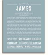 James Personalized Name Meaning Art Prints – Name Stories