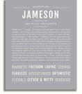 Jameson Personalized Name Meaning Art Prints – Name Stories