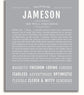 Jameson Personalized Name Meaning Art Prints – Name Stories
