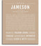 Jameson Personalized Name Meaning Art Prints – Name Stories
