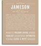 Jameson Personalized Name Meaning Art Prints – Name Stories
