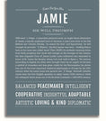 Jamie (male) | Name Art Print – Name Stories