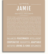 Jamie Personalized Name Meaning Art Prints – Name Stories