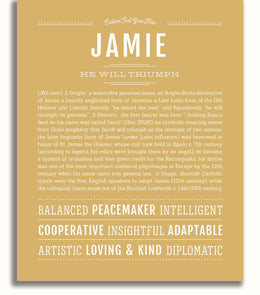 Jamie (male) | Name Art Print – Name Stories
