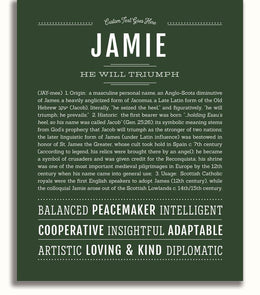 Jamie (male) | Name Art Print – Name Stories