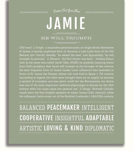 Jamie (male) | Name Art Print – Name Stories