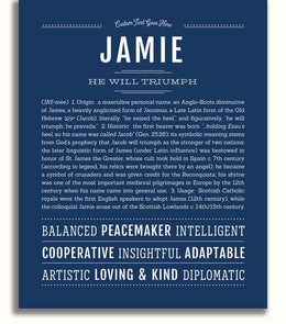 Jamie (male) | Name Art Print – Name Stories