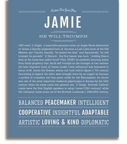 Jamie (male) | Name Art Print – Name Stories