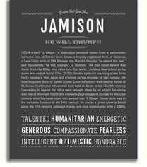 Jamison | Name Art Print – Name Stories