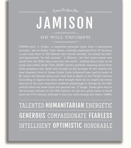 Jamison | Name Art Print – Name Stories