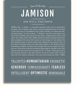Jamison | Name Art Print – Name Stories