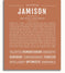 Jamison Personalized Name Meaning Art Prints – Name Stories