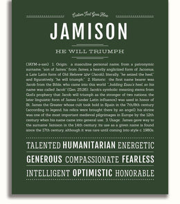 Jamison | Name Art Print – Name Stories