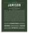 Jamison Personalized Name Meaning Art Prints – Name Stories
