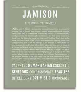 Jamison | Name Art Print – Name Stories