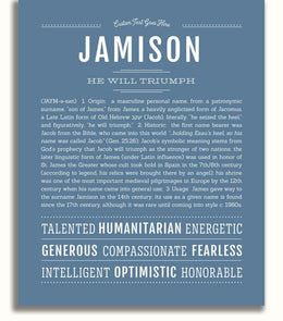 Jamison | Name Art Print – Name Stories