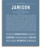 Jamison Personalized Name Meaning Art Prints – Name Stories