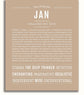 Jan Personalized Name Meaning Art Prints – Name Stories